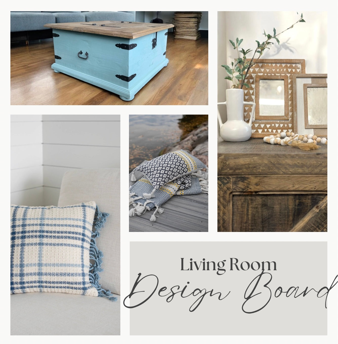 Pop of Color Living Room Design Board – Copper Barn Home